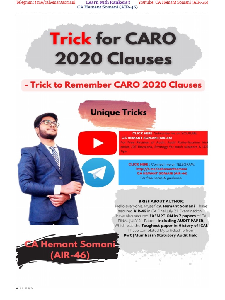 CARO 2020 Clauses Tricks | PDF