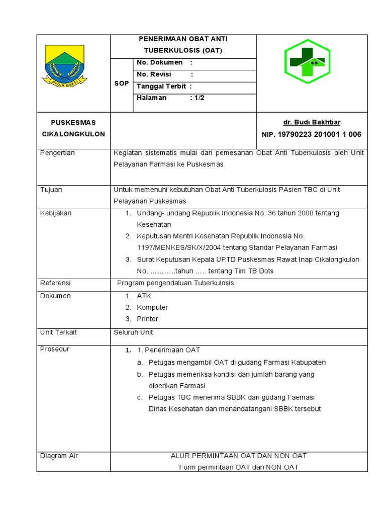 SOP Penerimaan OAT | PDF | Sains & Matematika