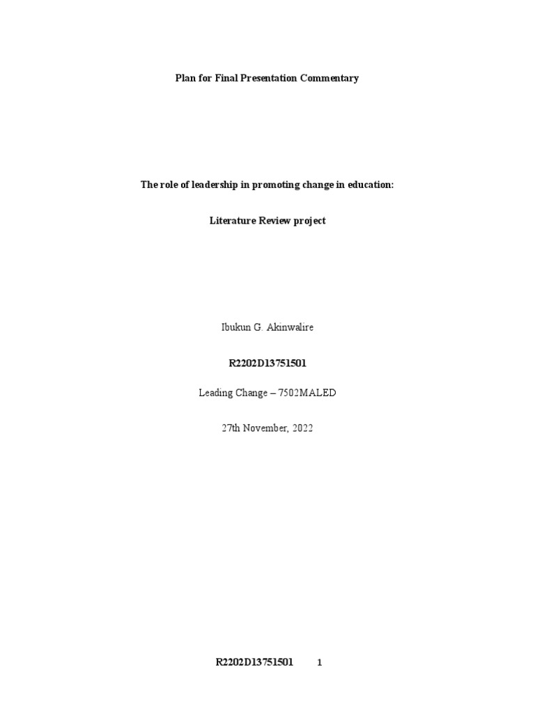 The Role of Leadership in Promoting Change in Education | PDF ... The Role of Leadership in Promoting Change in Education | PDF ...