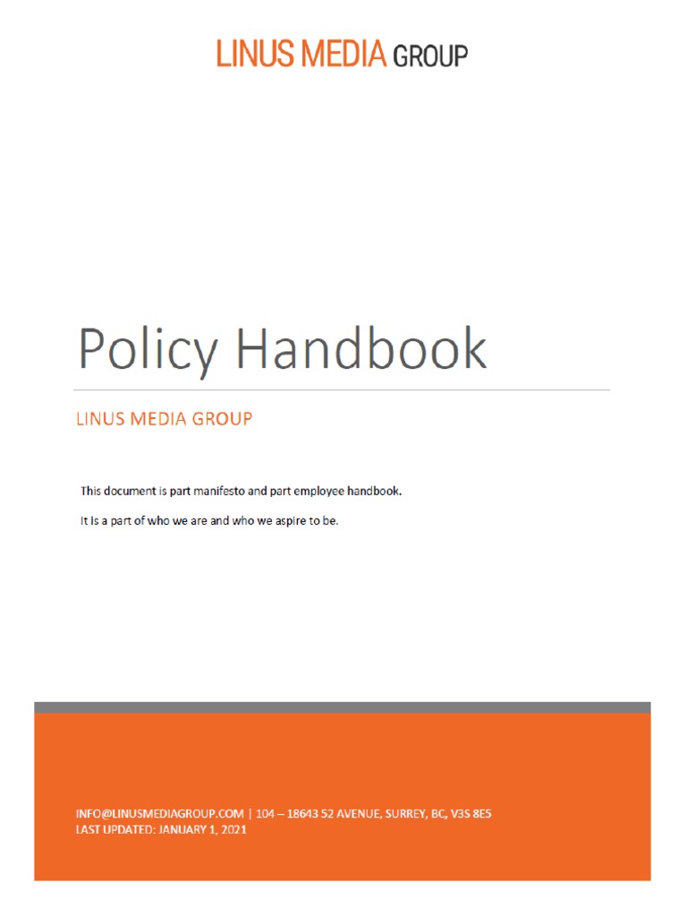 Linus Media Group Policy Handbook | PDF