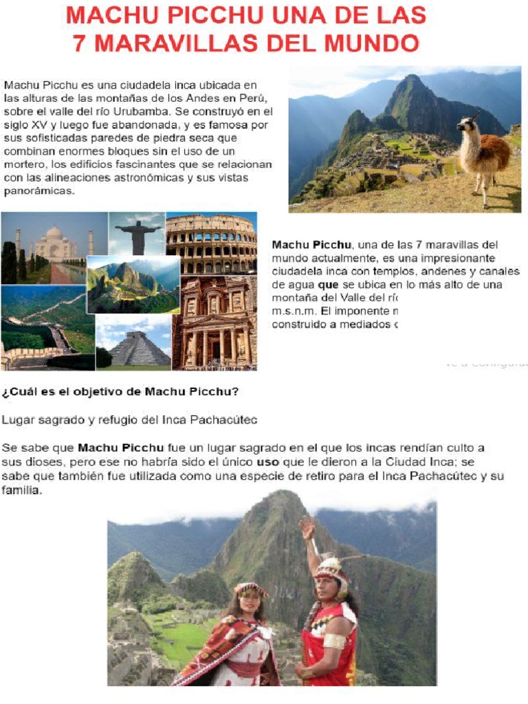 Machu Picchu Infografía | PDF
