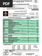 College - Official Transcript of Records | PDF