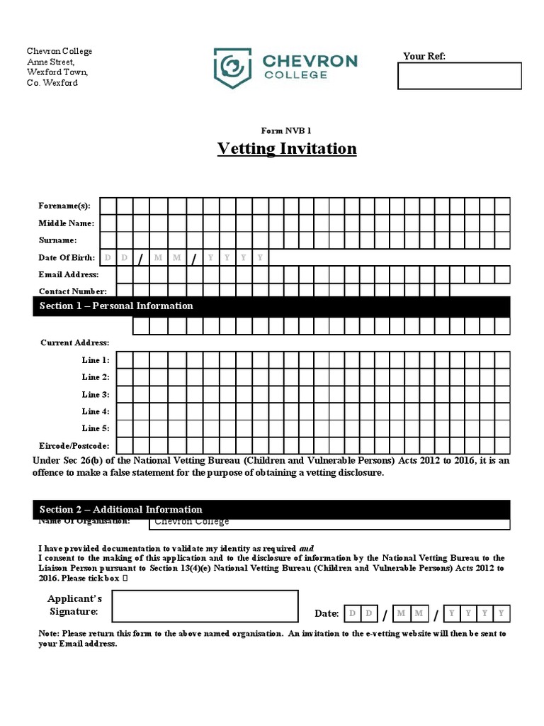 EVetting+Application+Invitation+NVB1 (1) | PDF