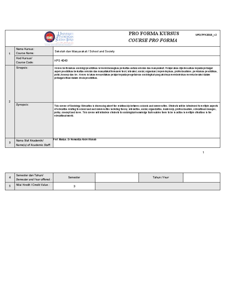 KPS4043 Proforma Mac 2023 | PDF