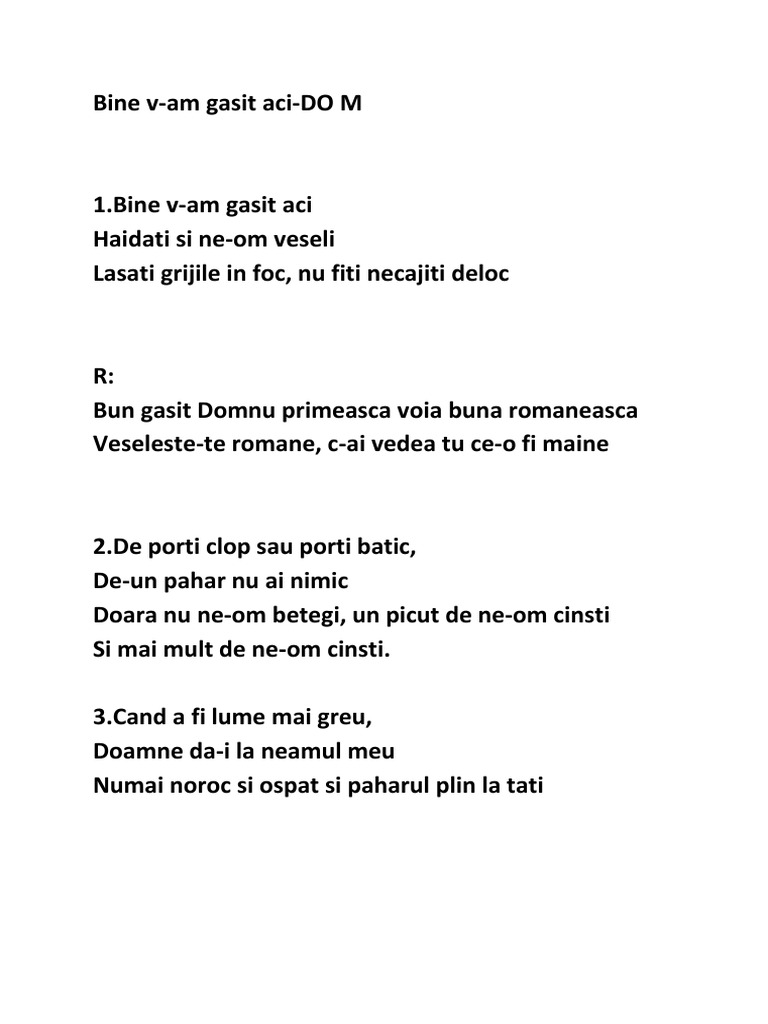 Bun Gasit Domnu Primeasca | PDF