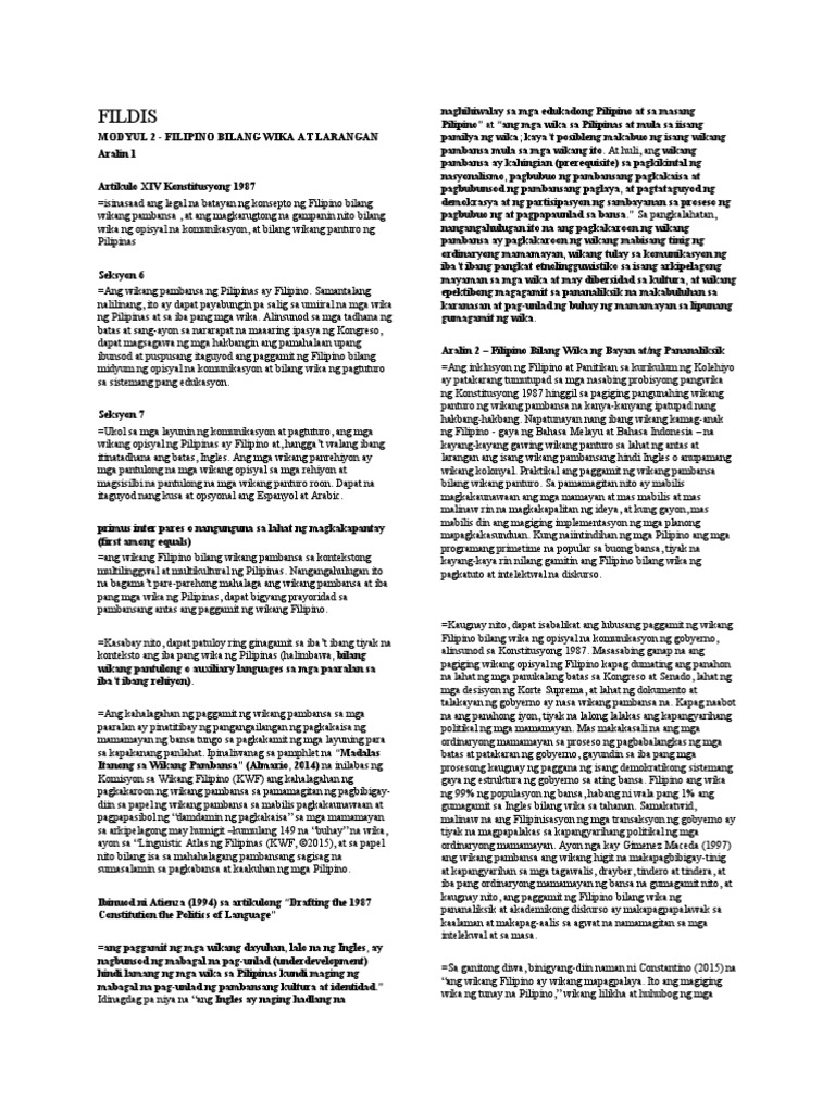 FILDIS Reviewer | PDF