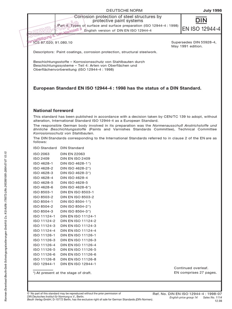 DIN EN ISO 12944-4 - 07-98 - e | PDF