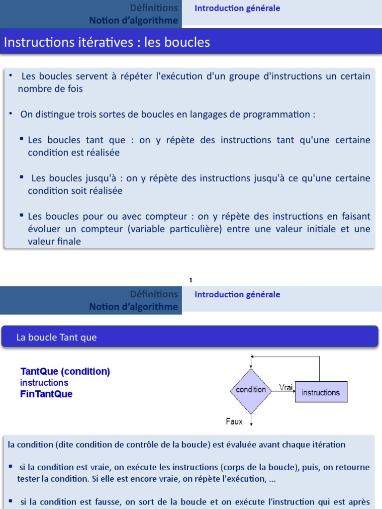 Cours Algorithmique 3 | PDF | Structure de contrôle | Mathématiques