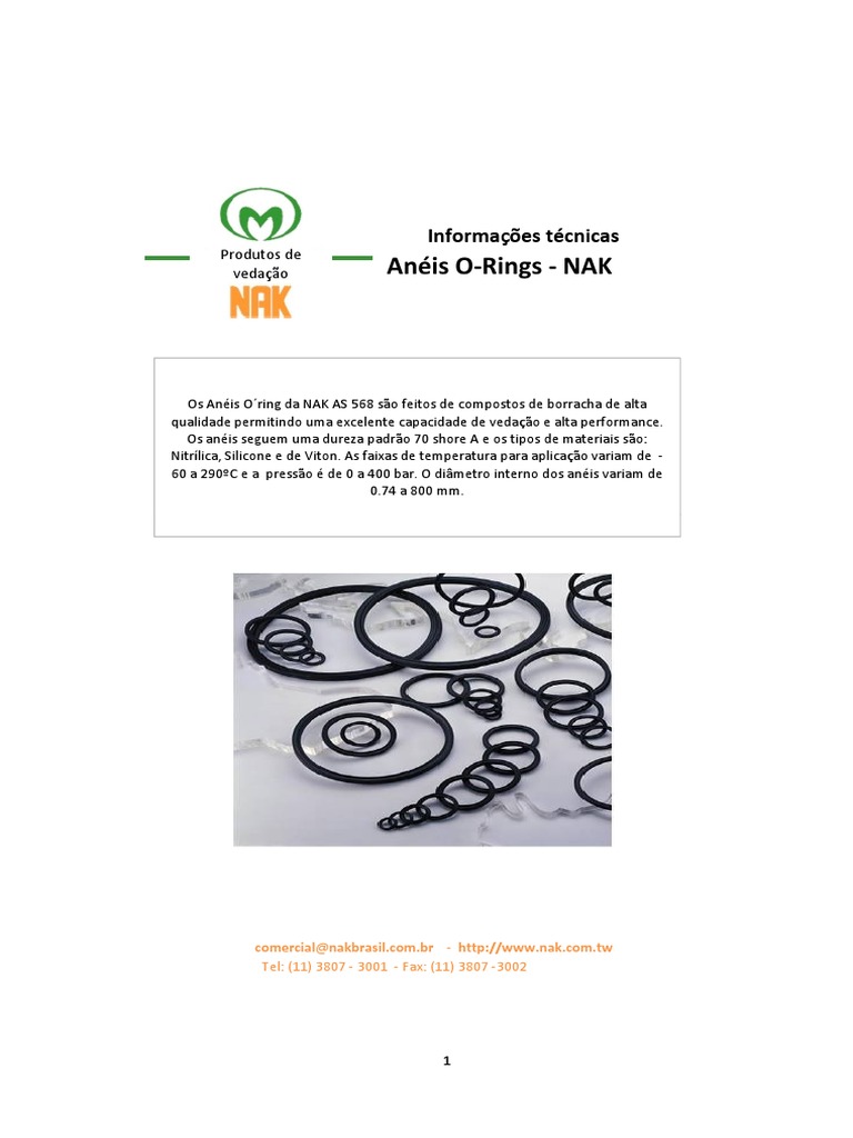 Catálogo de Medidas O-Ring | PDF | Processos industriais | União
