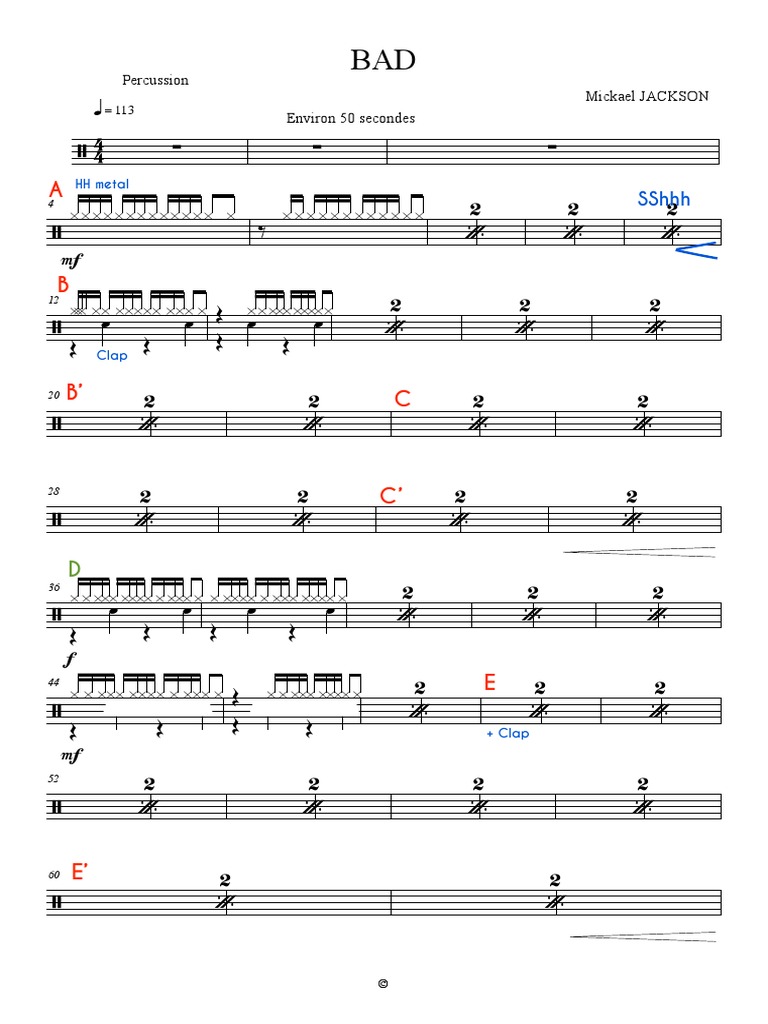 BAD - Percussion | PDF