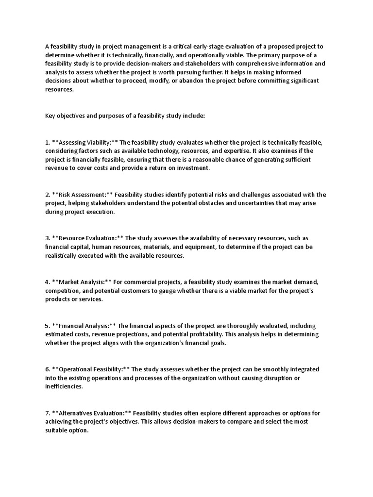 A Feasibility Study in Project Management | PDF | Feasibility Study | Business