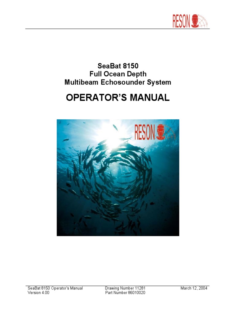 Reson Seabat 8150 OpMan 400 | PDF | Sonar | Computer Engineering