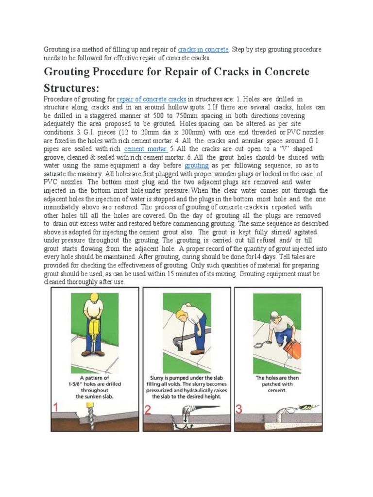Grouting Repair Procedure | PDF