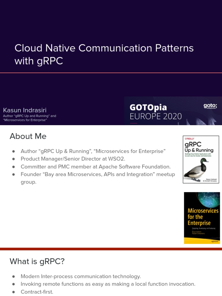 Cloud Native Communication Patterns with gRPC | PDF | Representational State Transfer | Json