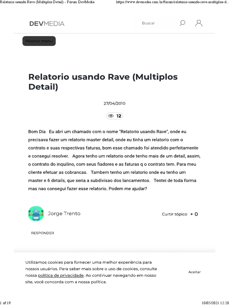 Relatorio Usando Rave (Multiplos Detail) | PDF