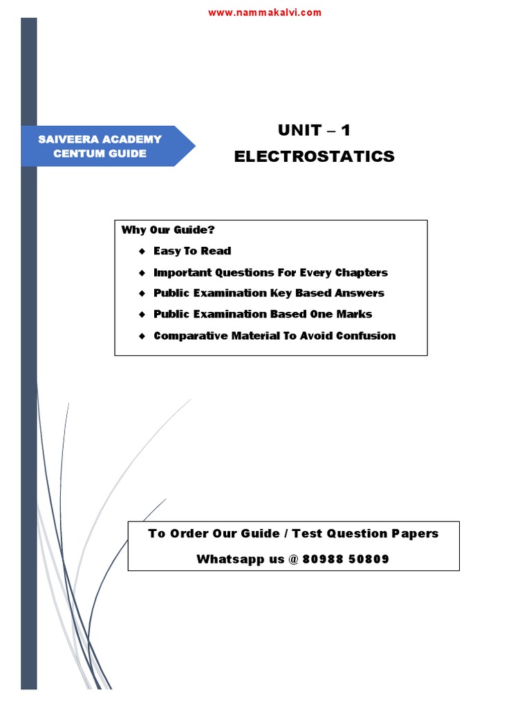 Namma Kalvi 12th Physics Study Material English Medium 220941 | PDF
