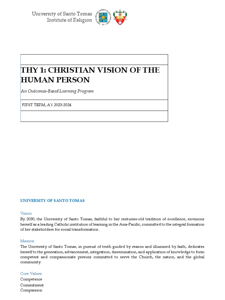 THY 1 - Course Plan | PDF