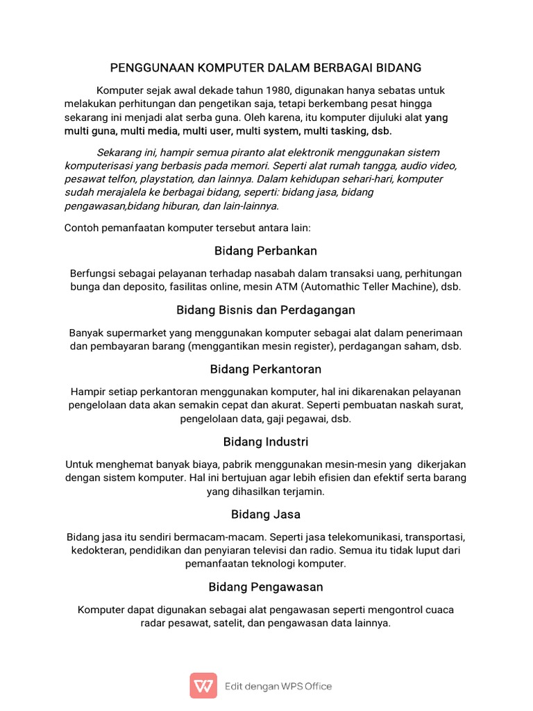 Kegunaan Komputer yang Penting di Berbagai Bidang Ilmu dan Teknologi