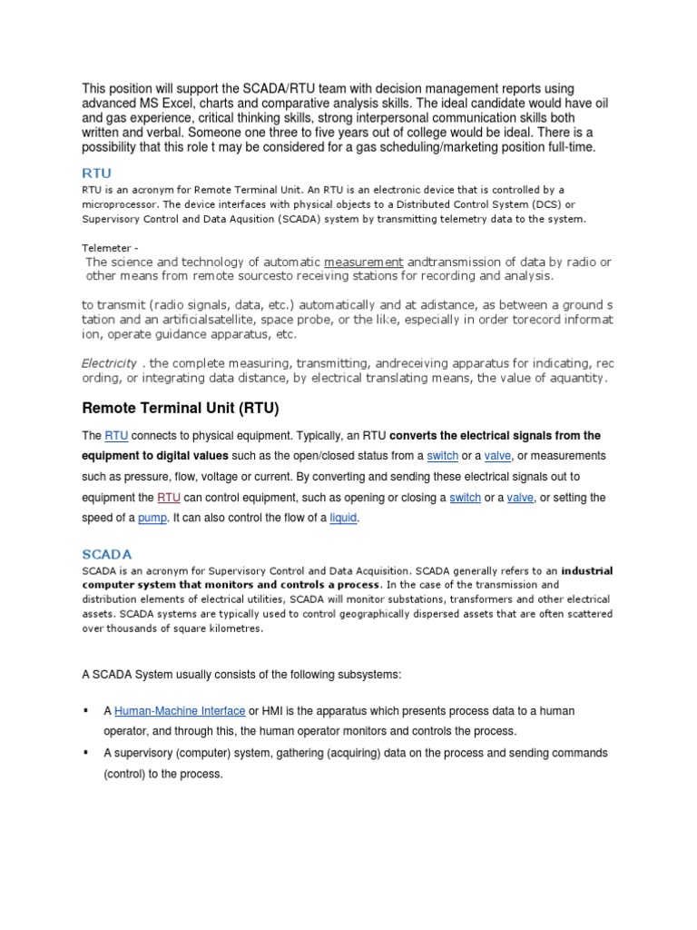 Scada Rtu | PDF | Scada | Programmable Logic Controller