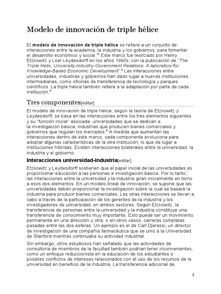 Modelo de Innovación de Triple Hélice | PDF | Economias | Innovación