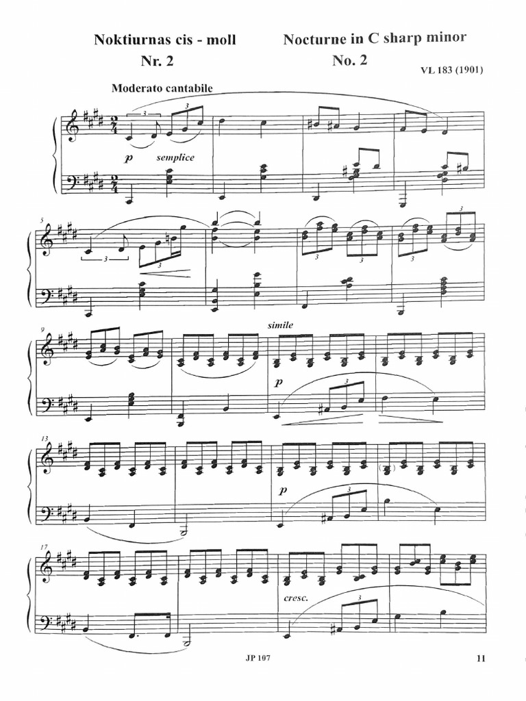 Ciurlionis Nocturne C-Moll | PDF