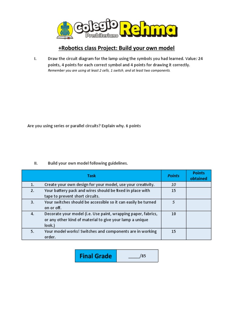 Robotics Lamp Model Project Guide | PDF