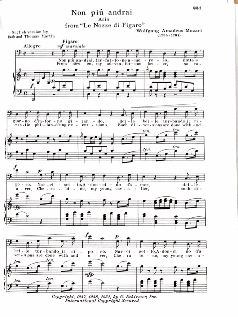 Figaro, Non Piu Andrai | PDF