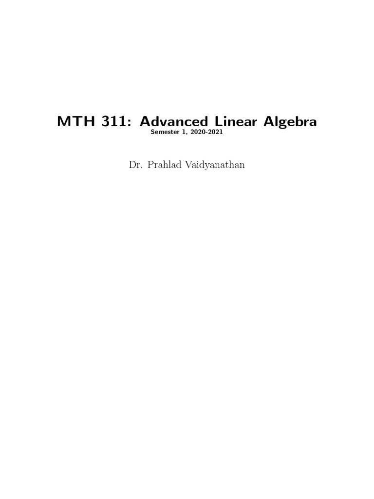 MTH 311 Advanced Algebra-Zamgist | PDF | Matrix (Mathematics) | Field (Mathematics)