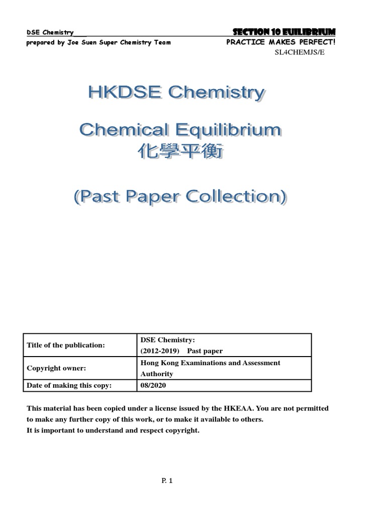 DSE Section 10 Eqilibrium (Eng) | PDF | Chemical Equilibrium | Monopoly (Economics)