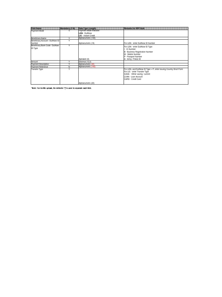 DuitNow File Format Specification | PDF
