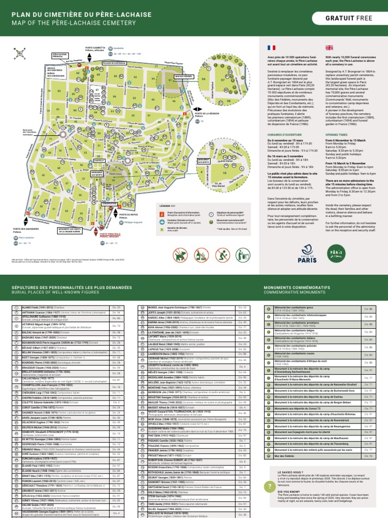Paris Pere Lachaise Map | PDF