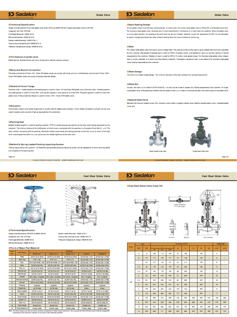 Globe Valves Catalogue | PDF