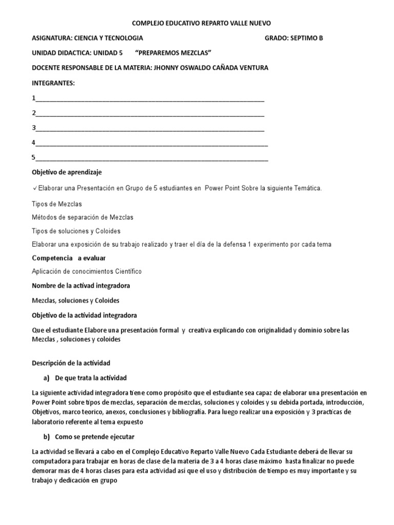 Act Integradora 7 Grado II Periodo | PDF