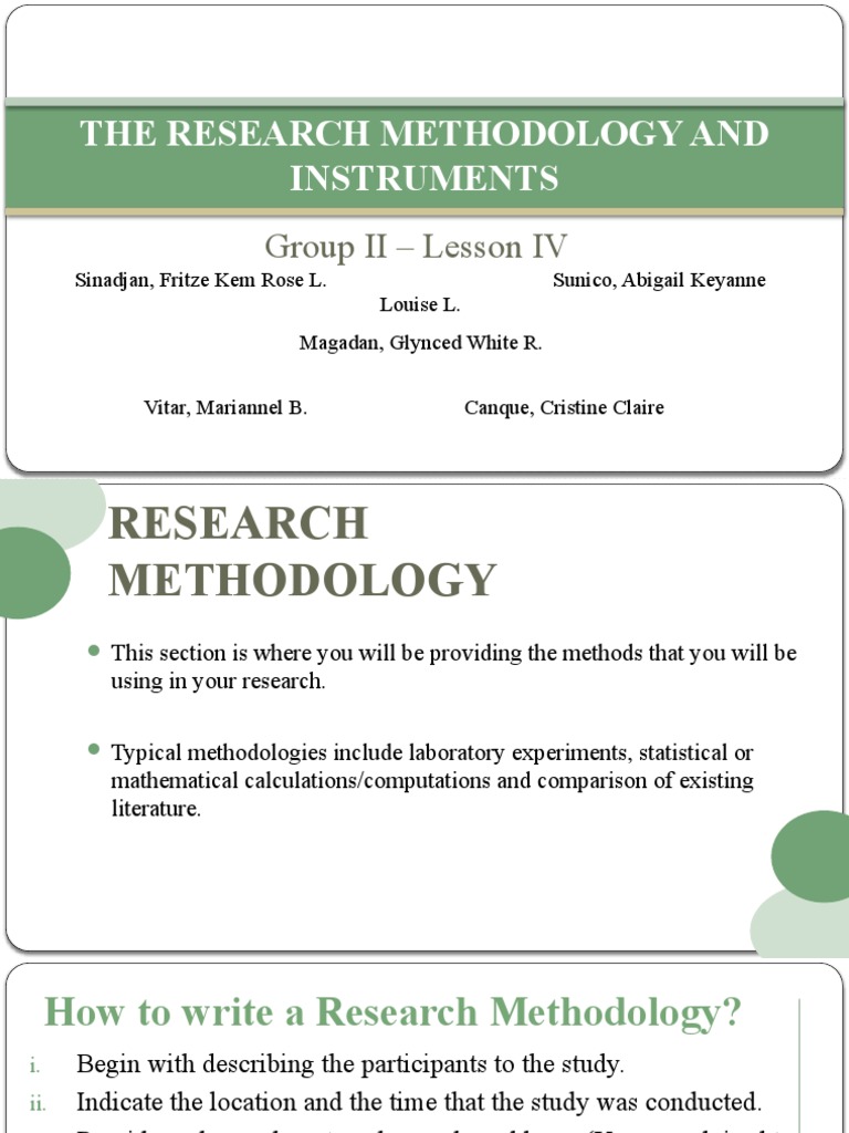 The Research Methodology and Instruments | PDF | Methodology ...