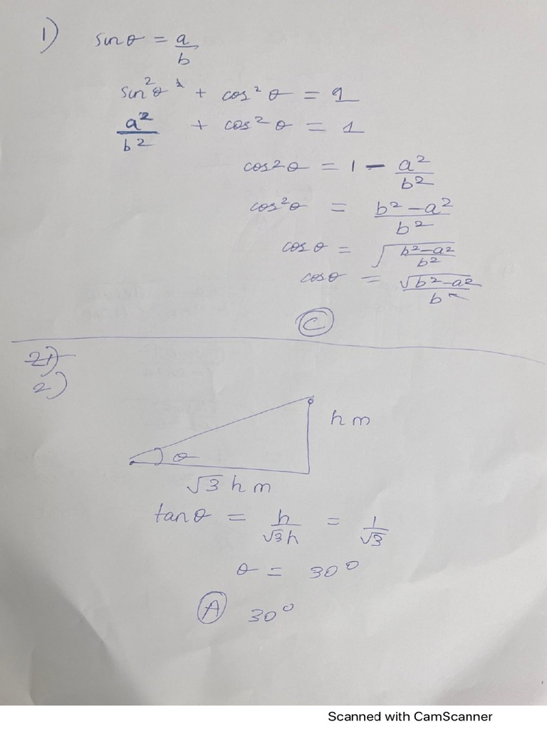 Solomon - Trigonometry Unit Test | PDF