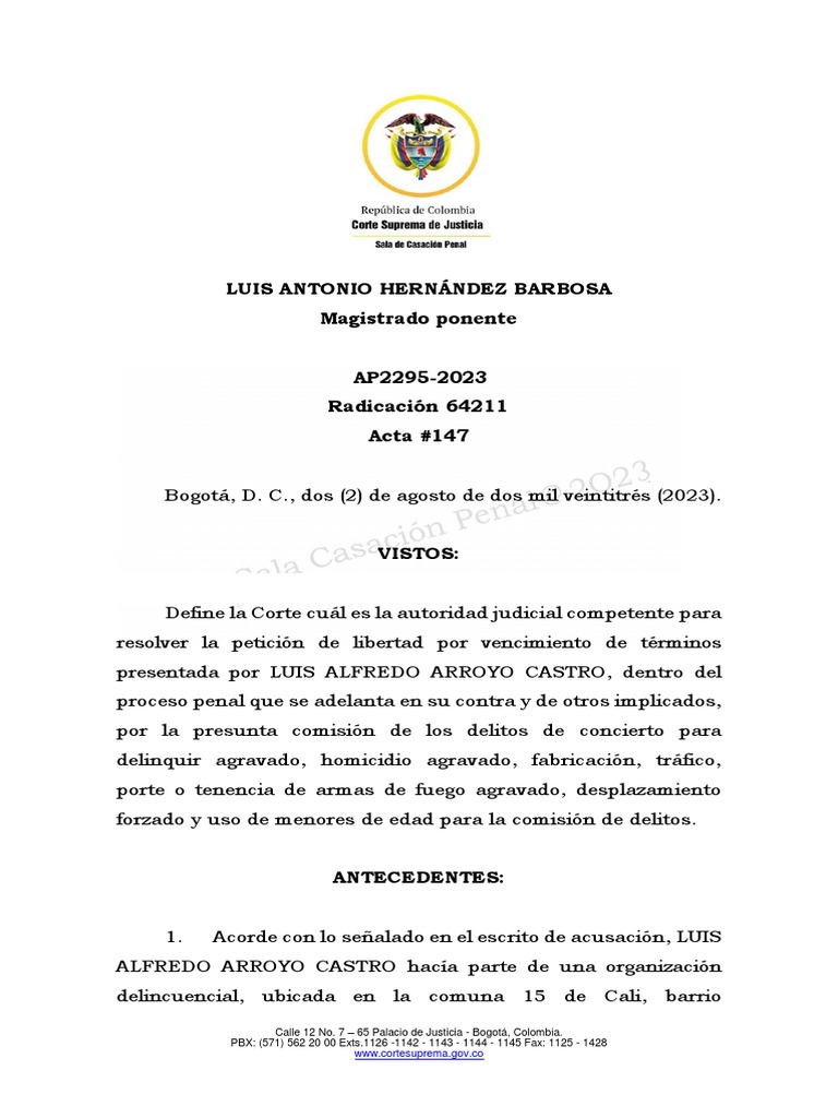 Ap2295 2023 (64211) | PDF | Procedimiento Criminal | Juez