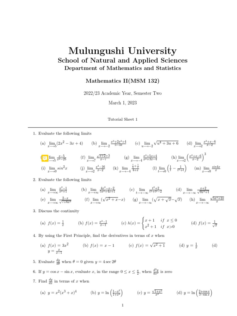 MSM 132 Tutorial Sheet 1 | PDF | Space | Mathematical Physics