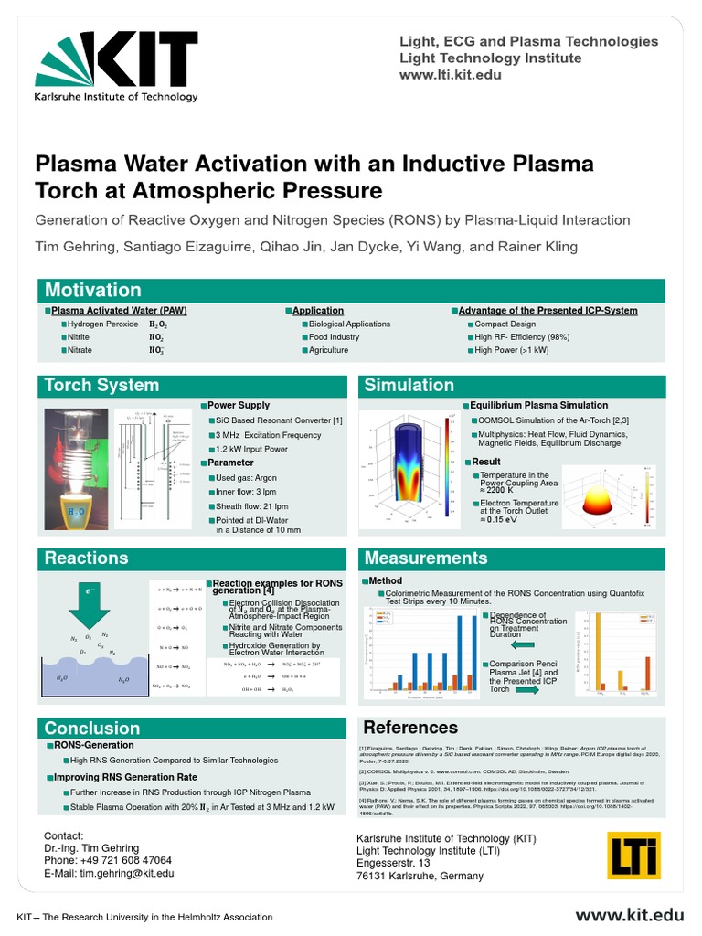 Plasma Water Activation With An Inductive Plasma Torch at Atmospheric ...