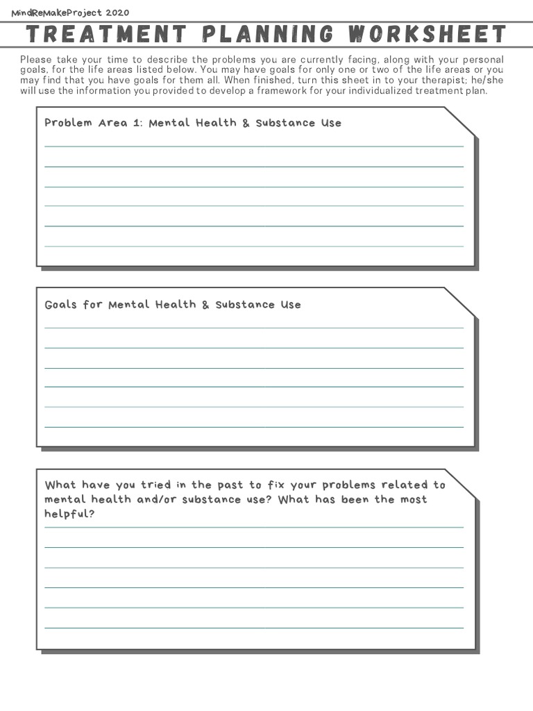 Treatment Planning Worksheet 2 | PDF