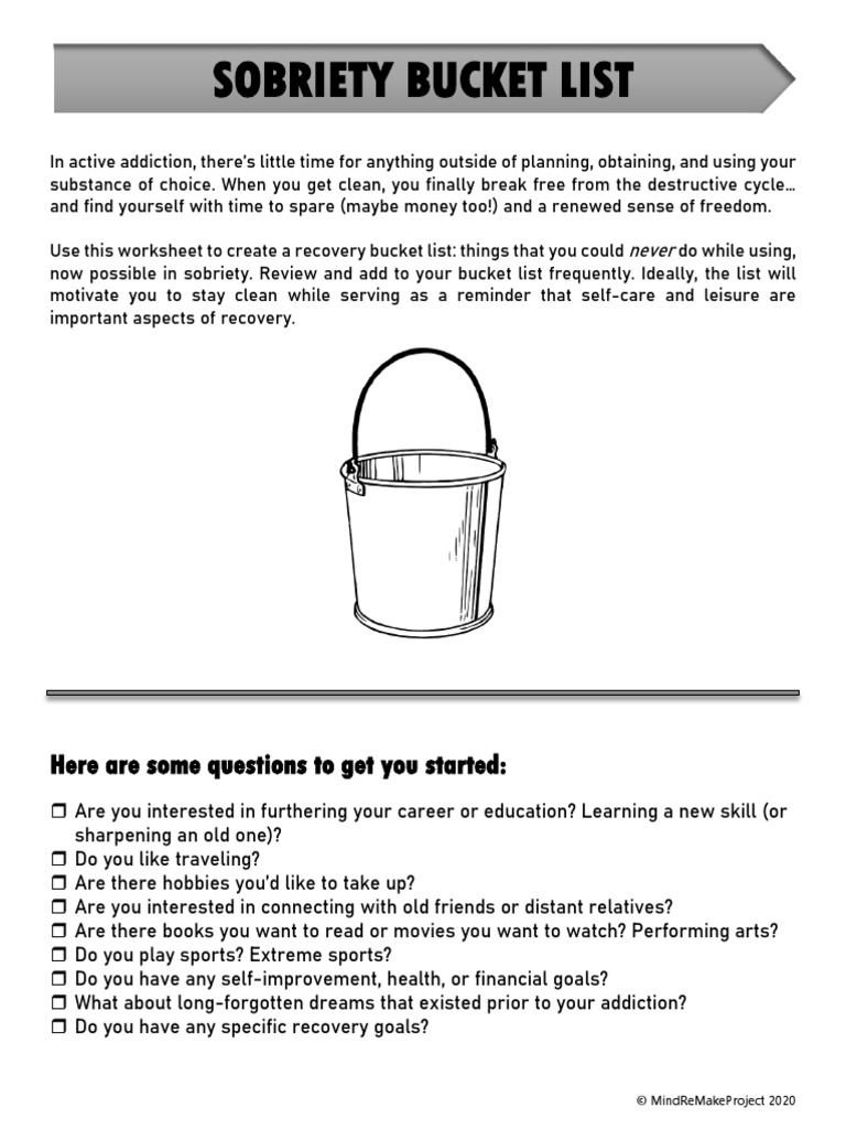 worksheet-sobriety-bucket-list | PDF