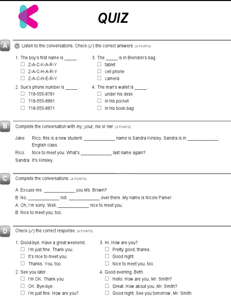 (4 Points) : Interchange Assessment Material Intro © Cambridge ...