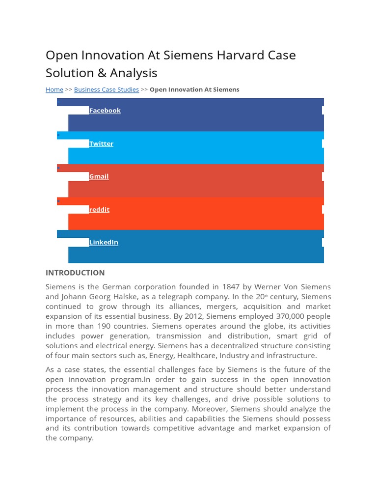Siemens' Open Innovation Challenges | PDF