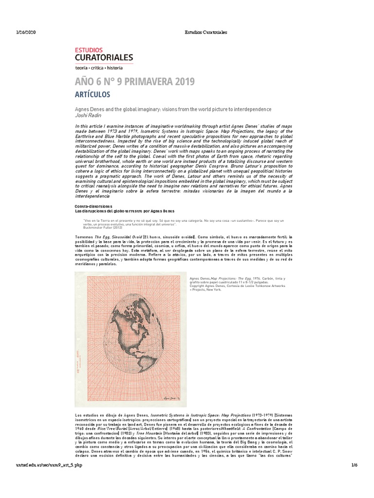 Agnes Denes and The Global Imaginary ESP | PDF