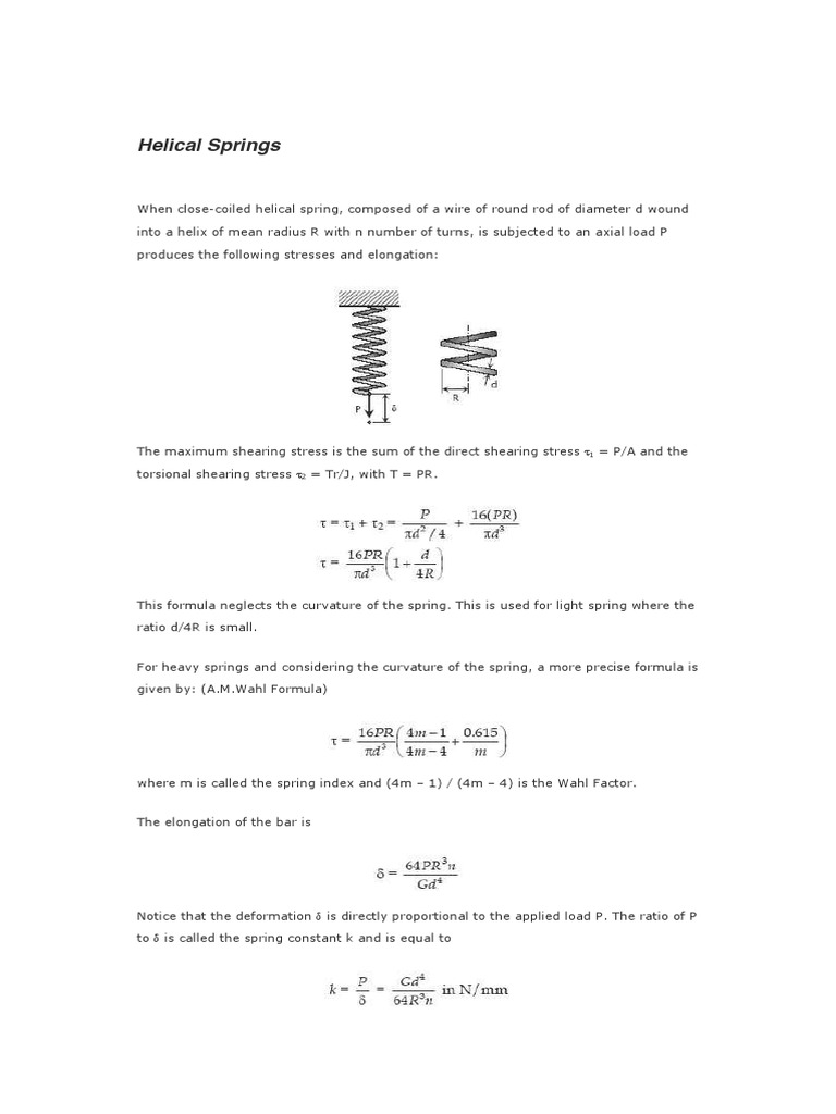 Strength of Materials - Helical Springs | PDF | Helix | Beam (Structure)