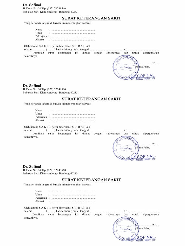 Surat Sakit | PDF