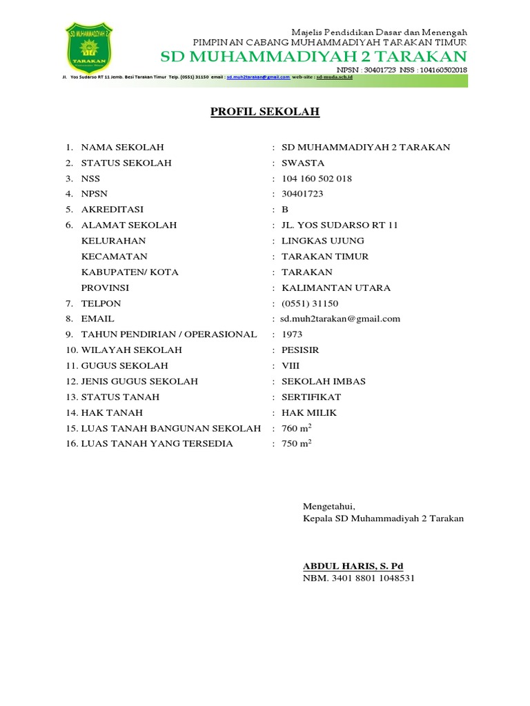 Profil Sekolah | PDF