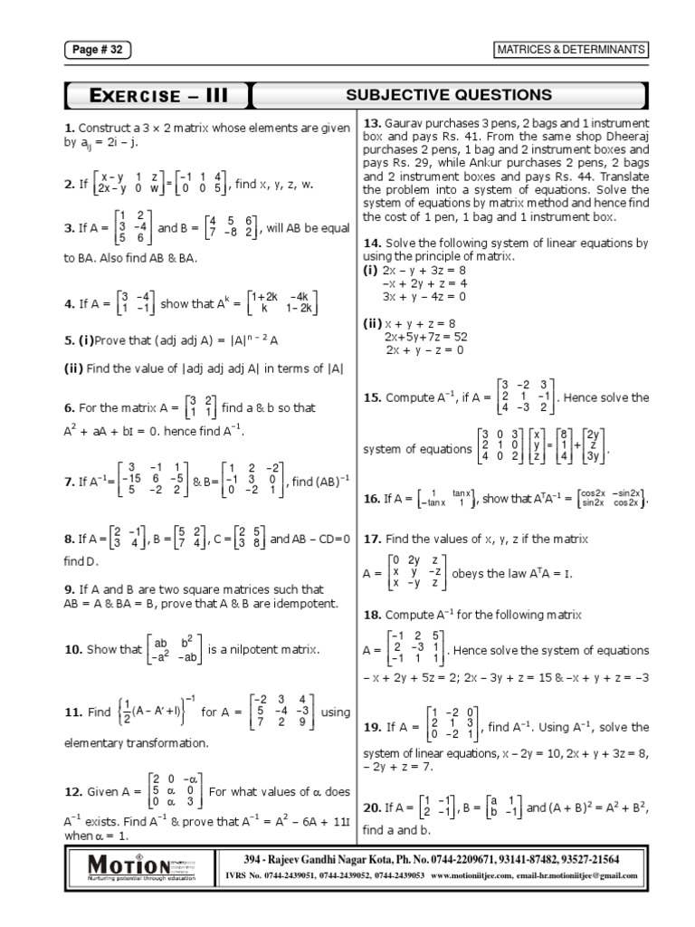 Exercise 3-Jeemain - Guru | PDF