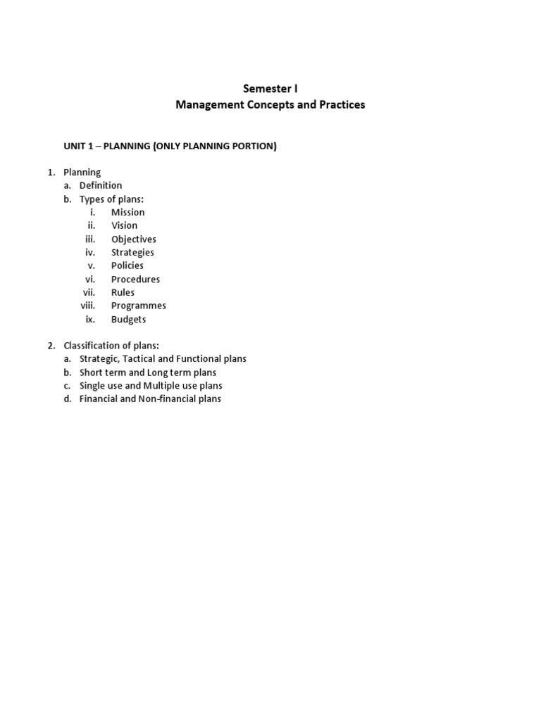 Planning - MCP Unit 1 Portion - Sem 1 | PDF | Policy | Scenario Planning