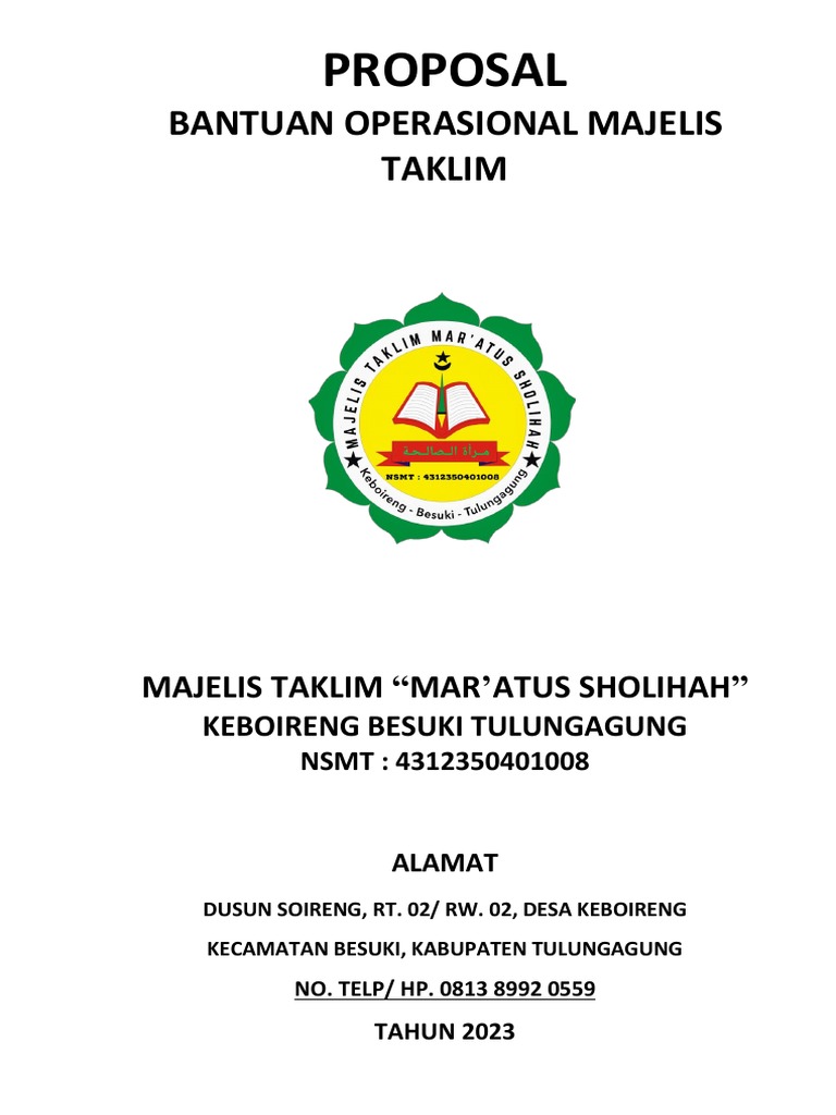 Proposal Majelis Taklim 2023 | PDF