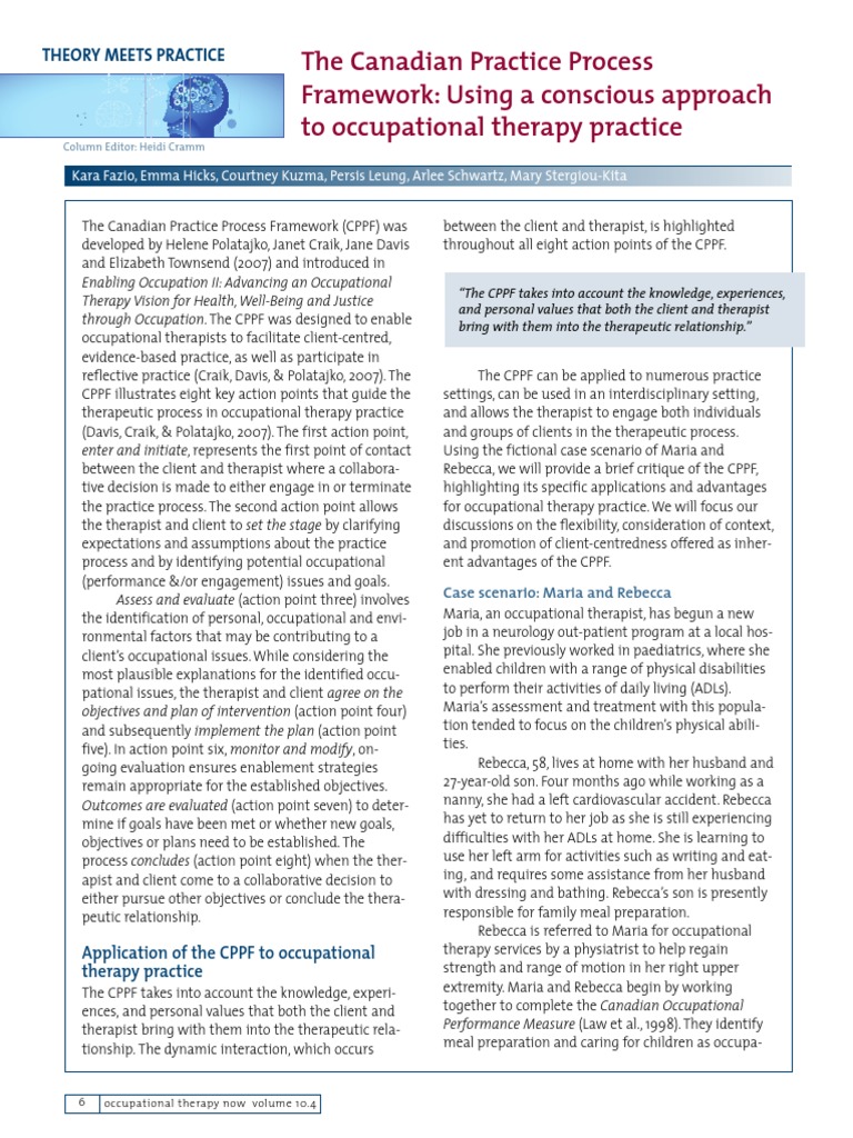 CPPF: A Guide for Occupational Therapy | PDF